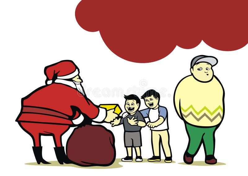 Santa Giving Presents stock vector. Illustration of christmas - 28253830