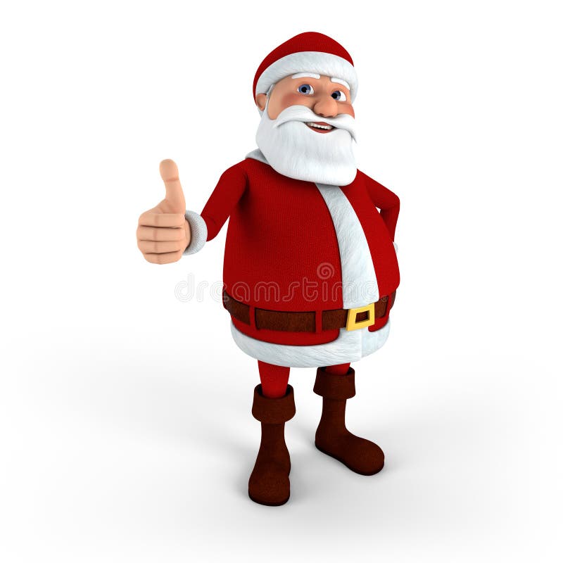 Santa giving thumbs-up stock illustration. Illustration of chubby ...