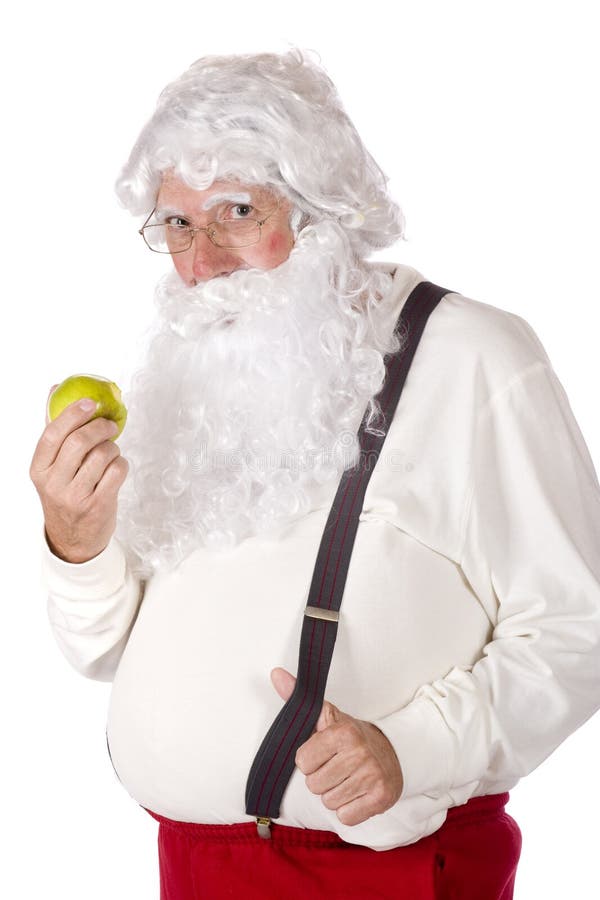 Santa Going Healthy stock image. Image of curls, eating - 15951457