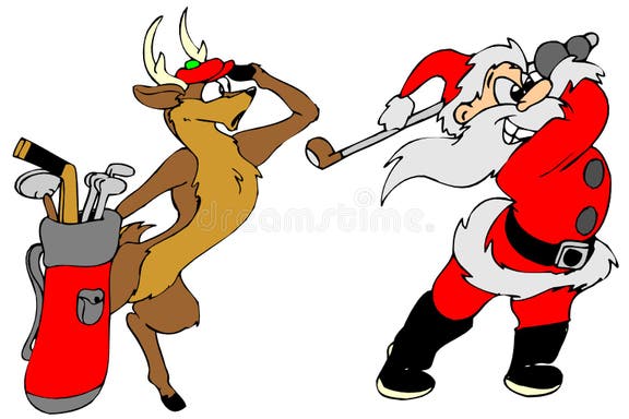 Santa_golf stock illustration. Illustration of play, golf - 6415328
