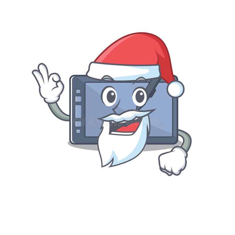 Santa Graphic Tablet on the Mascot Table Stock Vector - Illustration of ...