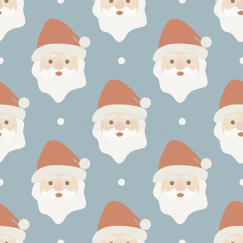 Santa Head Boho Modern Seamless Pattern Stock Vector - Illustration of ...