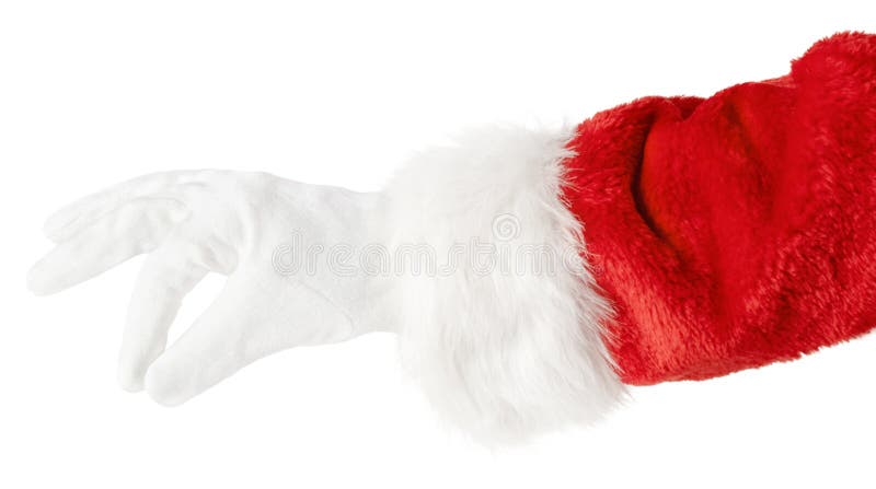 Santa Hand Isolated on White Background with Clipping Path. Stock Photo ...
