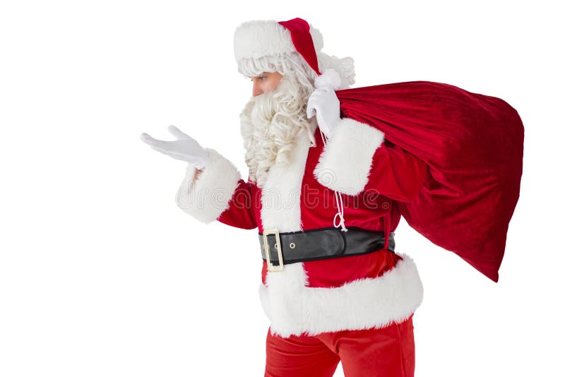 Santa With Hand Out And Holding Sack Stock Image - Image: 45730839