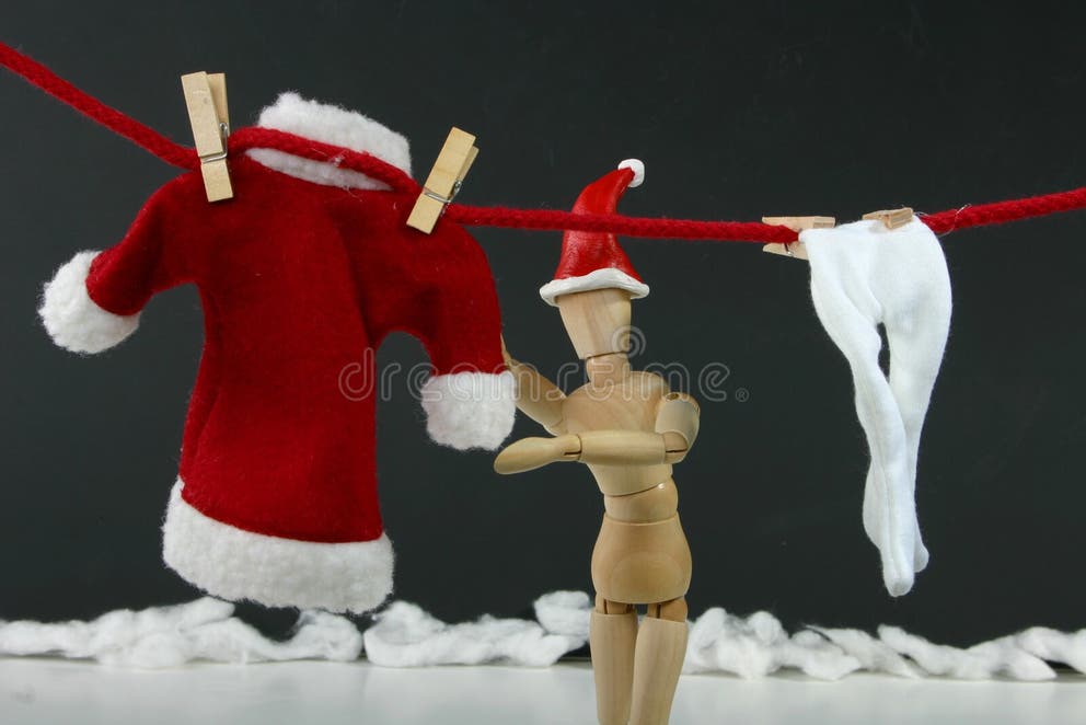 Santa Hanging Laundry stock image. Image of father, claus - 1493267