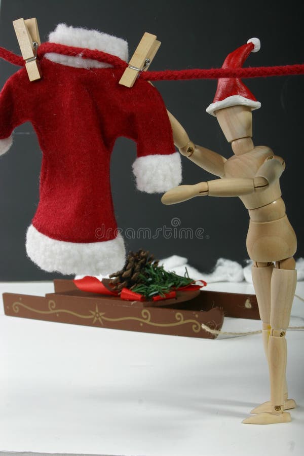 Santa Hanging Laundry stock photo. Image of hang, claus - 1493268