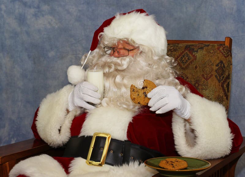 Santa Has Milk and a Cookie Stock Photo - Image of santa, cookie: 21917278