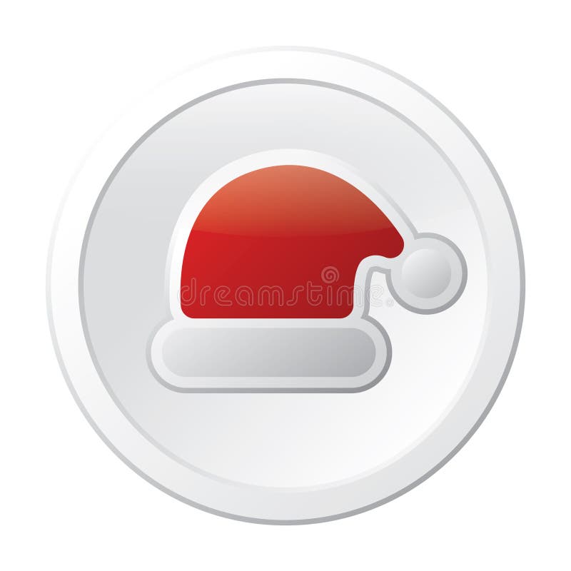 Santa Hat Button. Vector Illustration Decorative Design Stock Vector ...