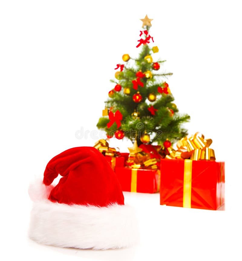 Santa Hat and Christmas Presents Stock Image - Image of toys ...