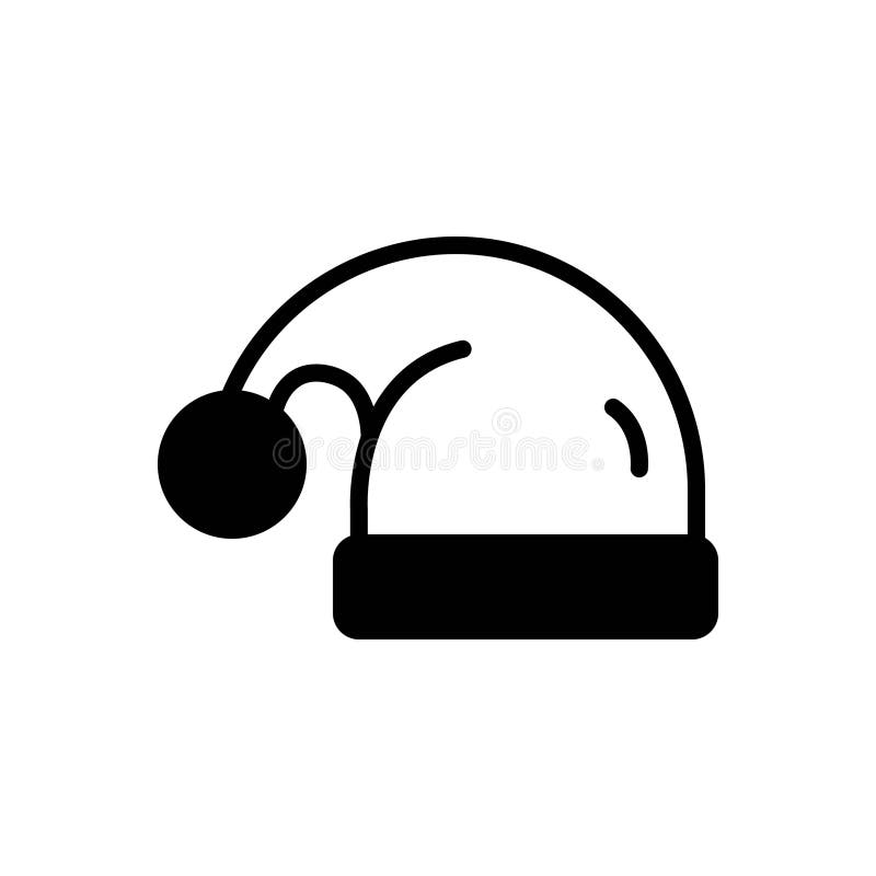 Black Solid Icon for Santa Hat, Santa and December Stock Illustration ...