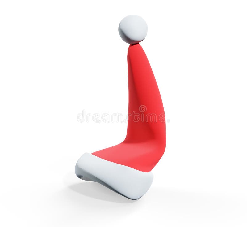 Santa Hat Icon, Realistic Style on White Stock Illustration ...