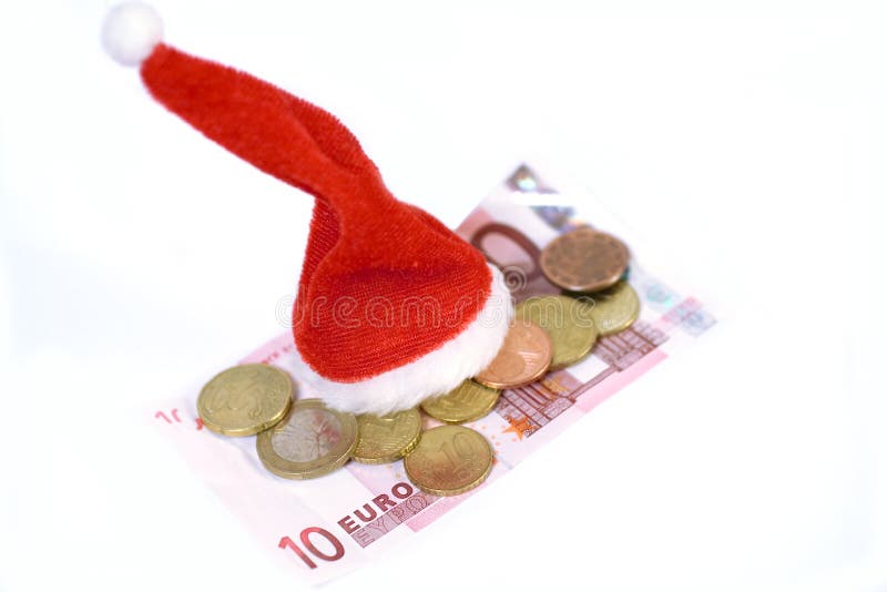 Santa hat and money stock photo. Image of background, xmas - 7316498