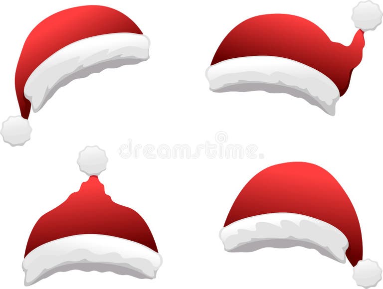 Santa hat set stock vector. Illustration of christmas - 35763759