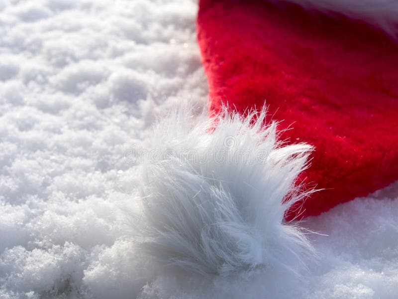 Santa hat on snow stock photo. Image of season, santa - 47477850