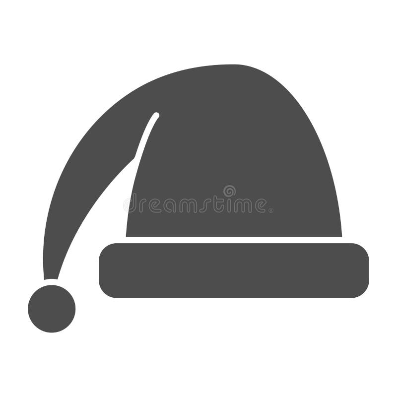 Santa Hat Solid Icon. Santa Claus Cap Vector Illustration Isolated on ...