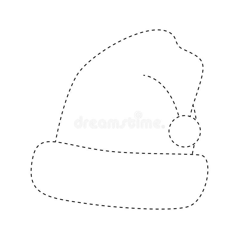 Santa Hat Tracing and Coloring Worksheet for Kids Stock Vector ...