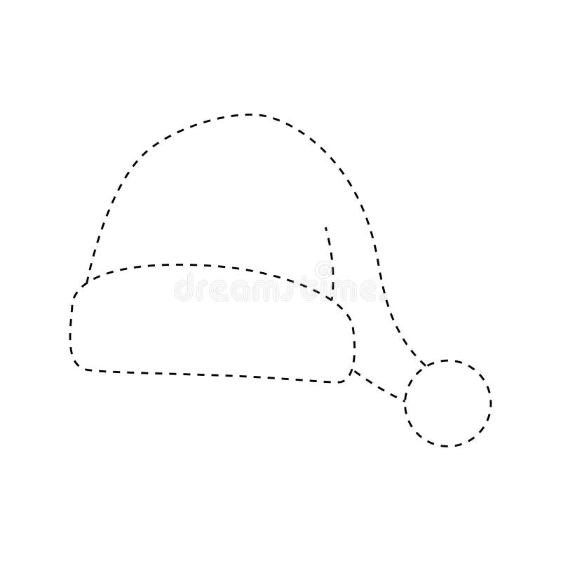 Santa Hat Tracing and Coloring Worksheet for Kids Stock Vector ...
