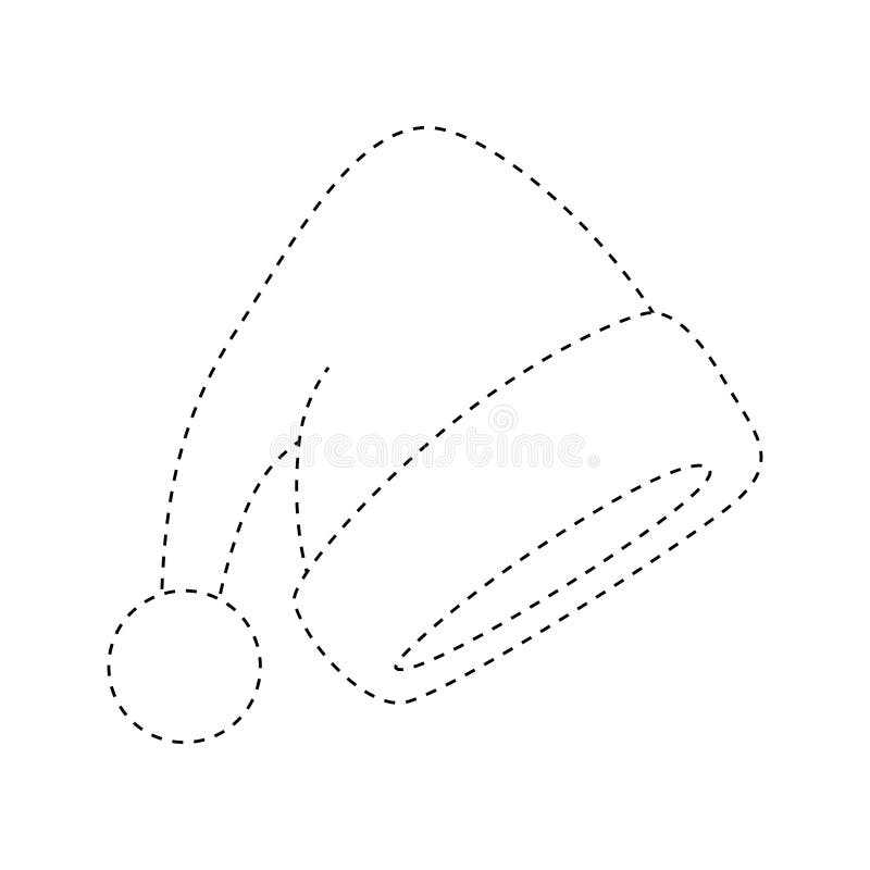 Santa Hat Tracing and Coloring Worksheet for Kids Stock Vector ...