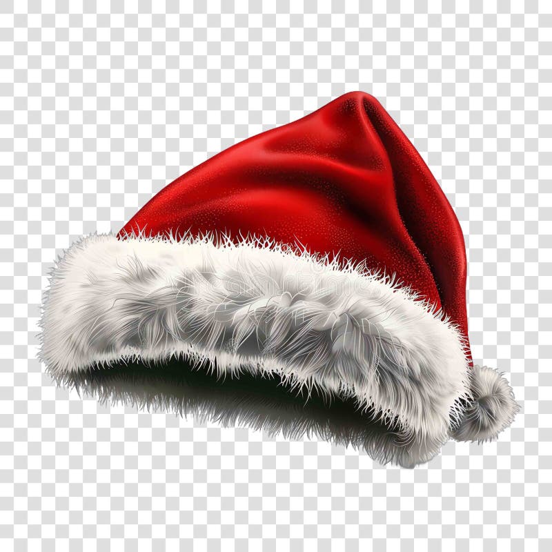 Santa Hat Transparent Background Realistic Element Stock Illustration ...