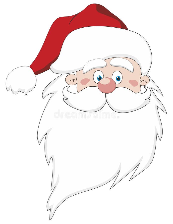 Santa head stock vector. Illustration of winter, cartoon - 16234269