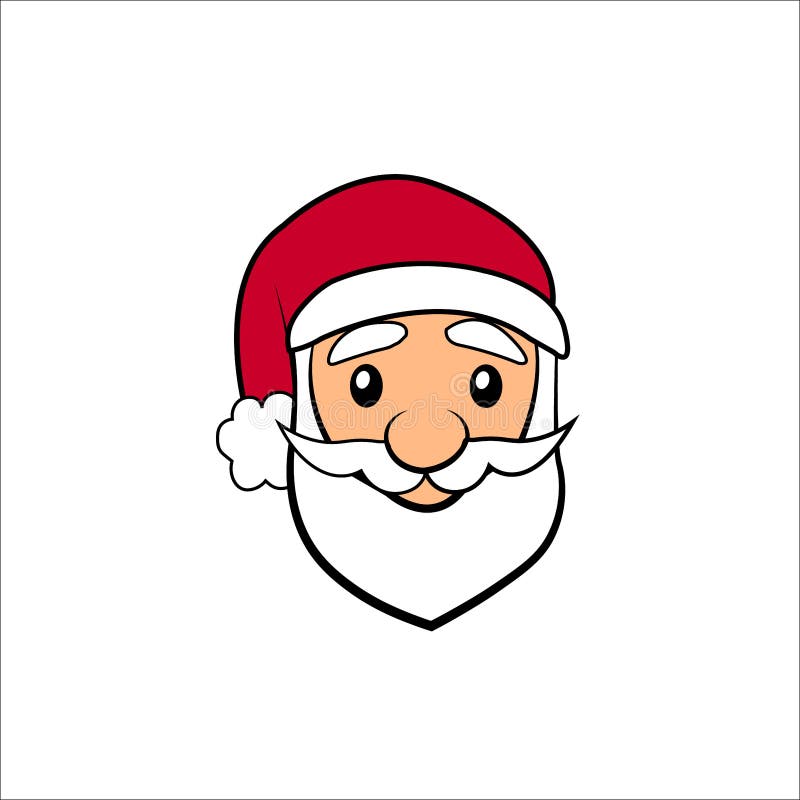 Santa Head and Face Christmas Illustration, Icon, Logo Stock ...