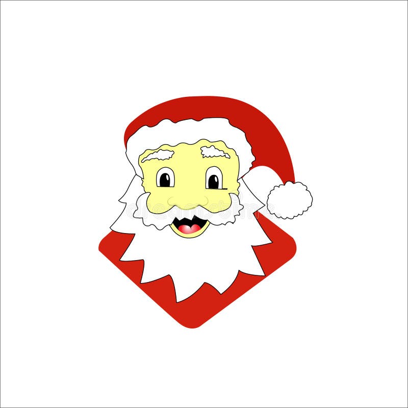 Santa Head and Face Christmas Illustration, Icon, Logo Stock ...