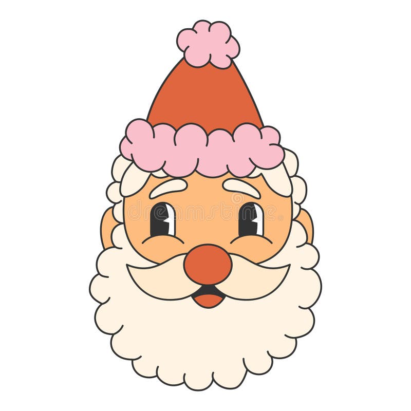 Santa Head in Retro Style. Vector Stock Vector - Illustration of ...