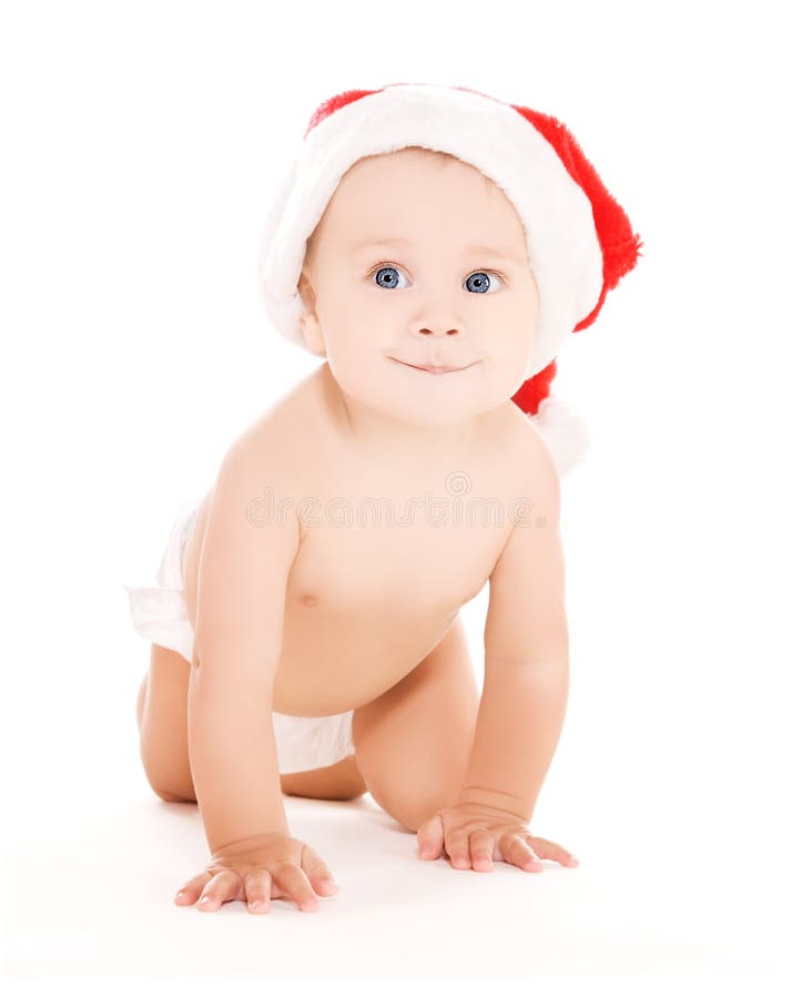 Santa helper baby stock image. Image of helper, caucasian - 41743043