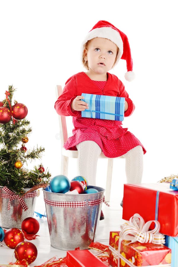 Santa helper with gift stock photo. Image of decor, december - 35249558