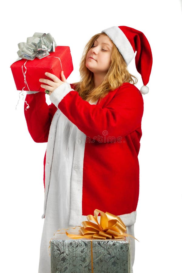 Santa helper with gifts stock image. Image of package - 28369041