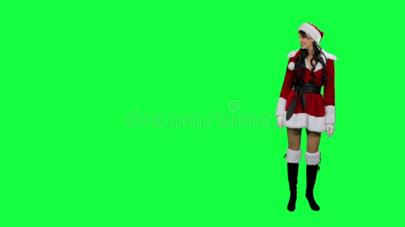 Santa S Helper Demonstrates Banner Chroma Key (green Screen) Stock ...
