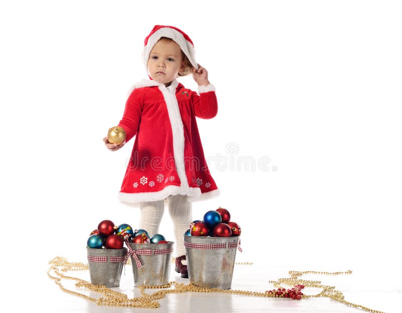 Santa helper little girl stock photo. Image of merry - 28082814