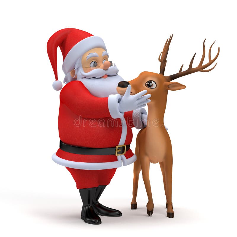 Santa and His Reindeer Gang Illustration Stock Vector - Illustration of ...