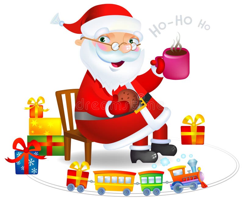 Santa Claus and Rudolph stock vector. Illustration of scene - 11723415