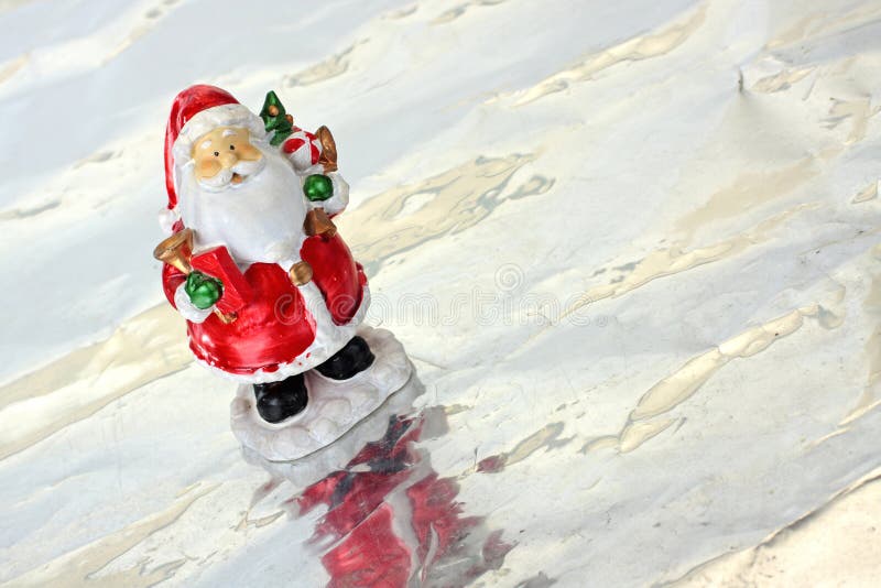 Santa on ice stock photo. Image of evergreen, santa, cold - 16004006