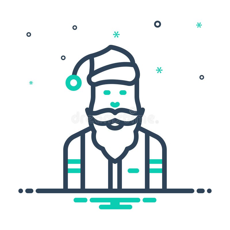 Mix Icon for Santa, Santa Claus and Face Stock Vector - Illustration of ...