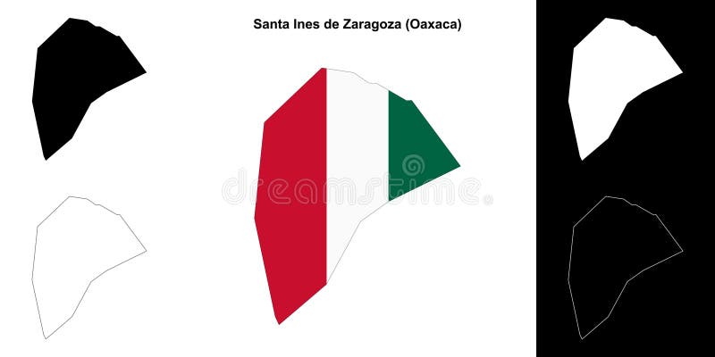 Santa Ines De Zaragoza Outline Map Stock Illustration - Illustration of ...