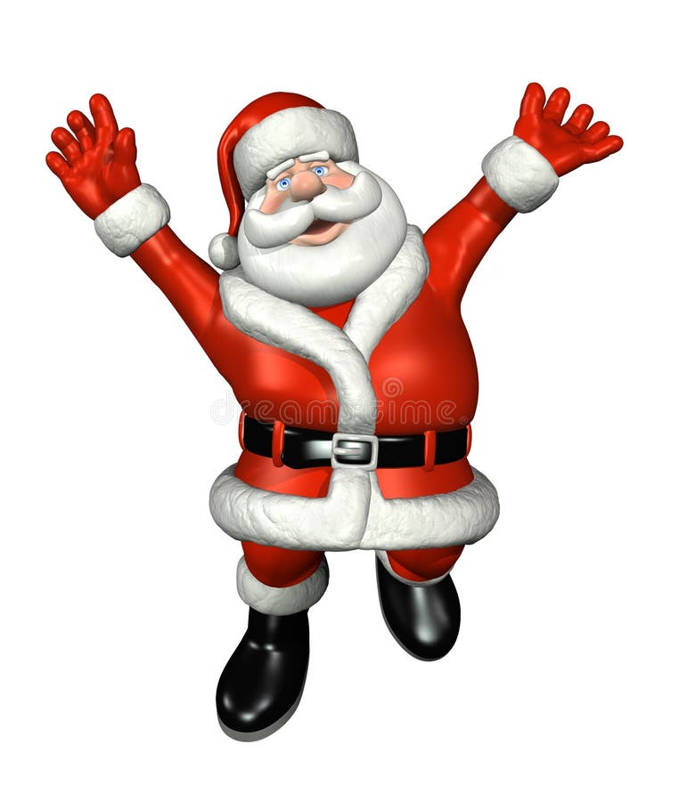 Santa Jumping for Joy stock illustration. Illustration of jumping - 3201379