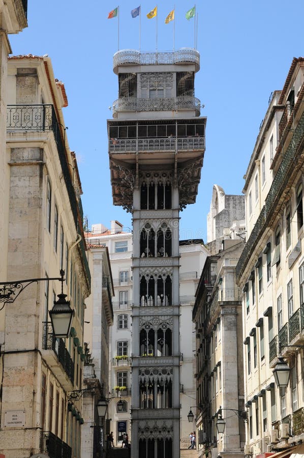 Santa Justa lift in Lisbon stock image. Image of portugal - 36868419