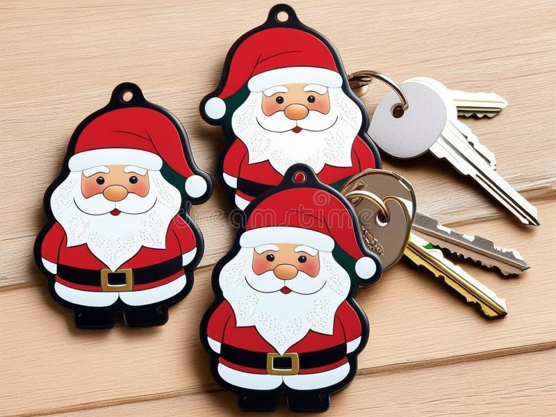 Santa Key Holders Adding Christmas Magic To Your Keys.AI Generated ...