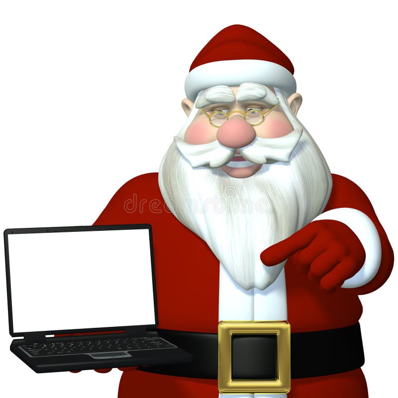 Santa Laptop 1 stock illustration. Illustration of netbook - 24650982