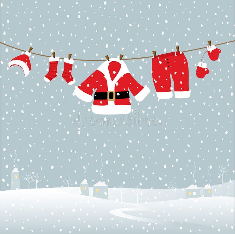 Santa Laundry stock vector. Illustration of clothing - 15094347