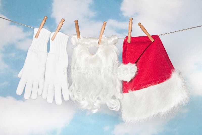 Santa laundry stock image. Image of costume, cleaning - 16400831