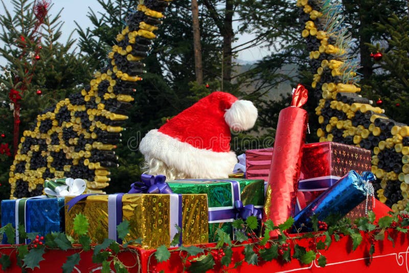 Santa leaving stock image. Image of merry, ornament, boxes - 375151
