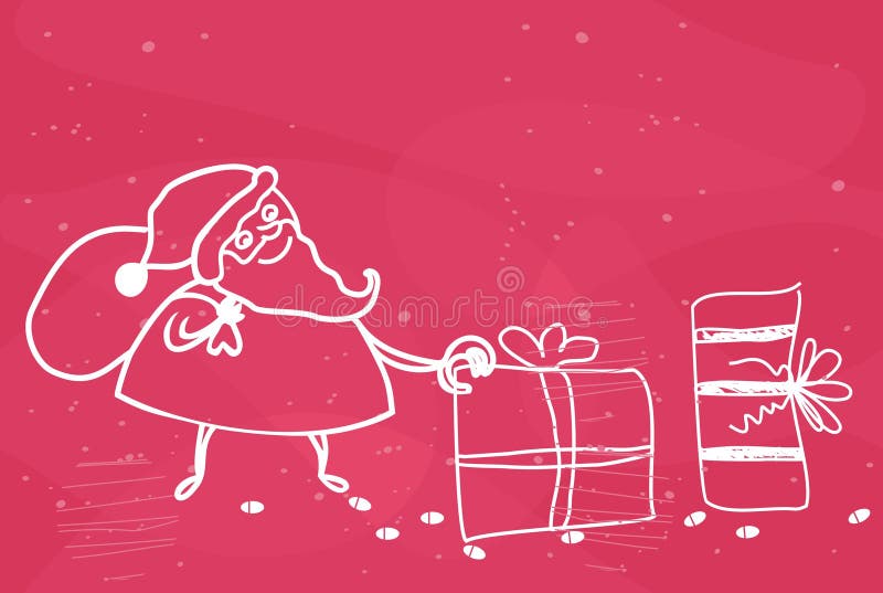 Santa Leaving Presents in Vector Stock Vector - Illustration of holiday ...