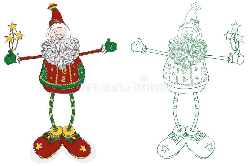 Santa Long Legs stock vector. Illustration of holding - 16750338
