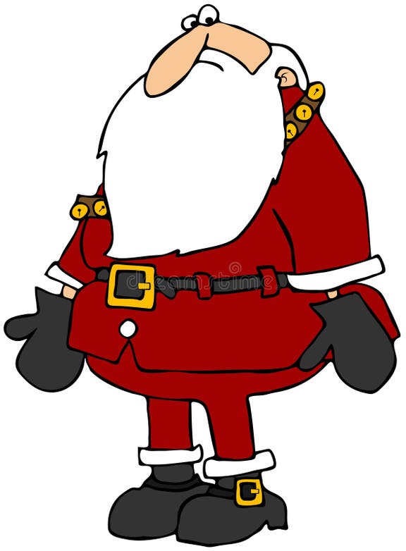 Santa Looking Scared stock illustration. Illustration of cartoon - 22199679