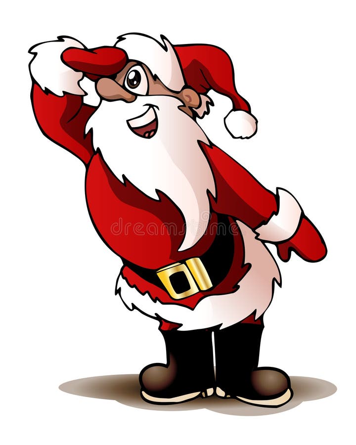 Black Santa Claus Looking at Something Far Away Stock Illustration ...