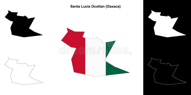 Santa Lucia Ocotlan Outline Map Stock Illustration - Illustration of ...