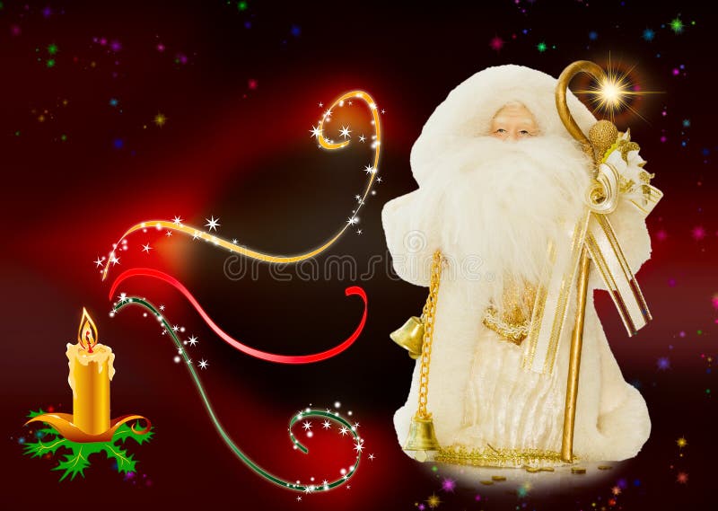 Santa And Magic Christmas Candle - Room For Text Picture. Image: 6896496